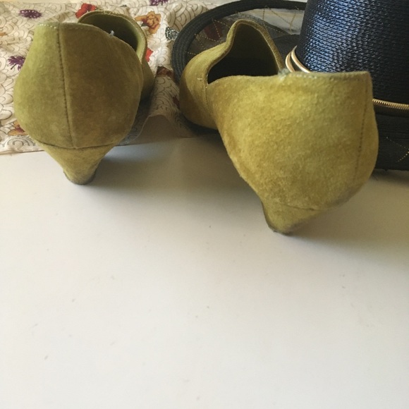 peridot | Shoes | 32 Vintage Peridot Green Suede Block Heel | Poshmark
